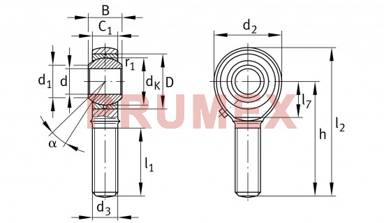 INA GAKR 10-PB-A kloubová hlavice | Prumex.cz