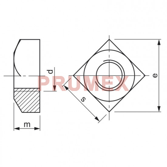 Matice čtyřhranná DIN 557 M5 nerez A4 | Prumex.cz