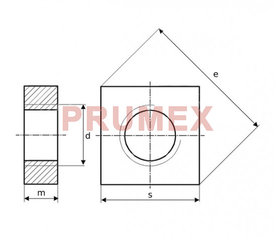Matice čtyřhranná nízká DIN 562 M4 nerez A4 | Prumex.cz