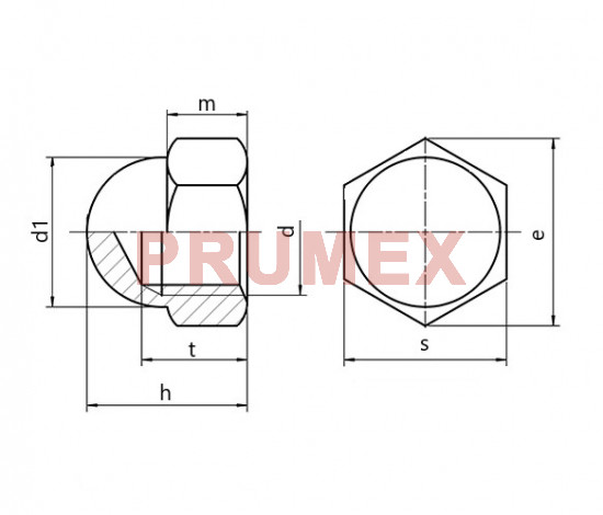 Matice klobouková DIN 1587 M5 plast PA | Prumex.cz
