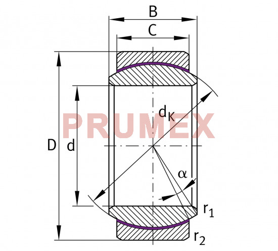 LS GE 25 C (GE 25 UK) bezúdržbové kloubové ložisko ,ocel/PTFE | Prumex.cz