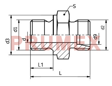 Hrdlo přímé PHAM2 22L M27x2/M30x2 tvar A, těsněné kovovým kroužkem | Prumex.cz