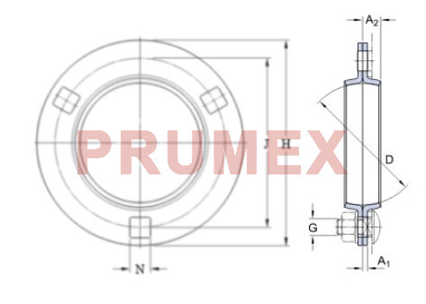 FK PF 207 (PF 72) kulaté plechové ložiskové těleso | Prumex.cz