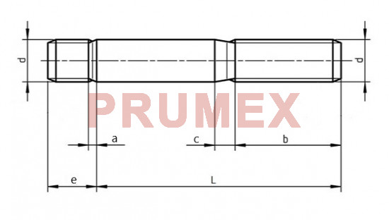 Šroub závrtný do litiny DIN 939 M10x50 10.9 bez PÚ | Prumex.cz