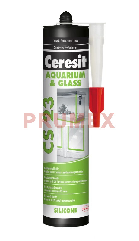 Ceresit CS 23 Glass - 280 ml silikon na sklo a akvaria černý | Prumex.cz