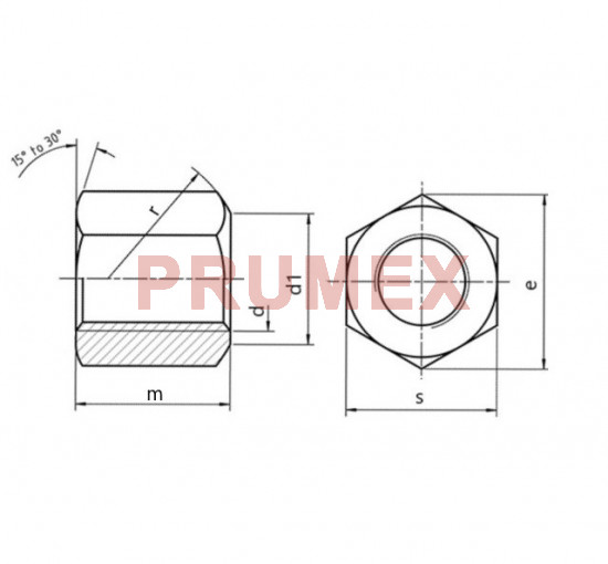 Matice vysoká 1,5d DIN 6330B M12 nerez A2 | Prumex.cz