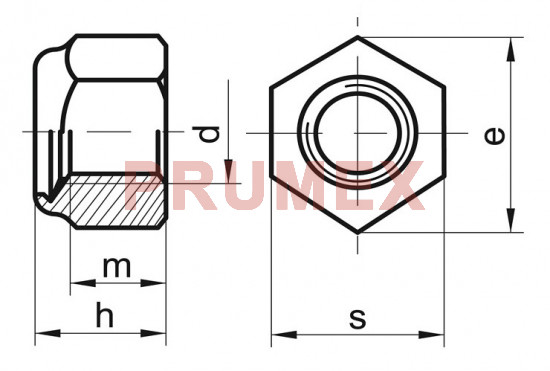 Matice samojistná nízká DIN 985 M10 |10| pozink | Prumex.cz